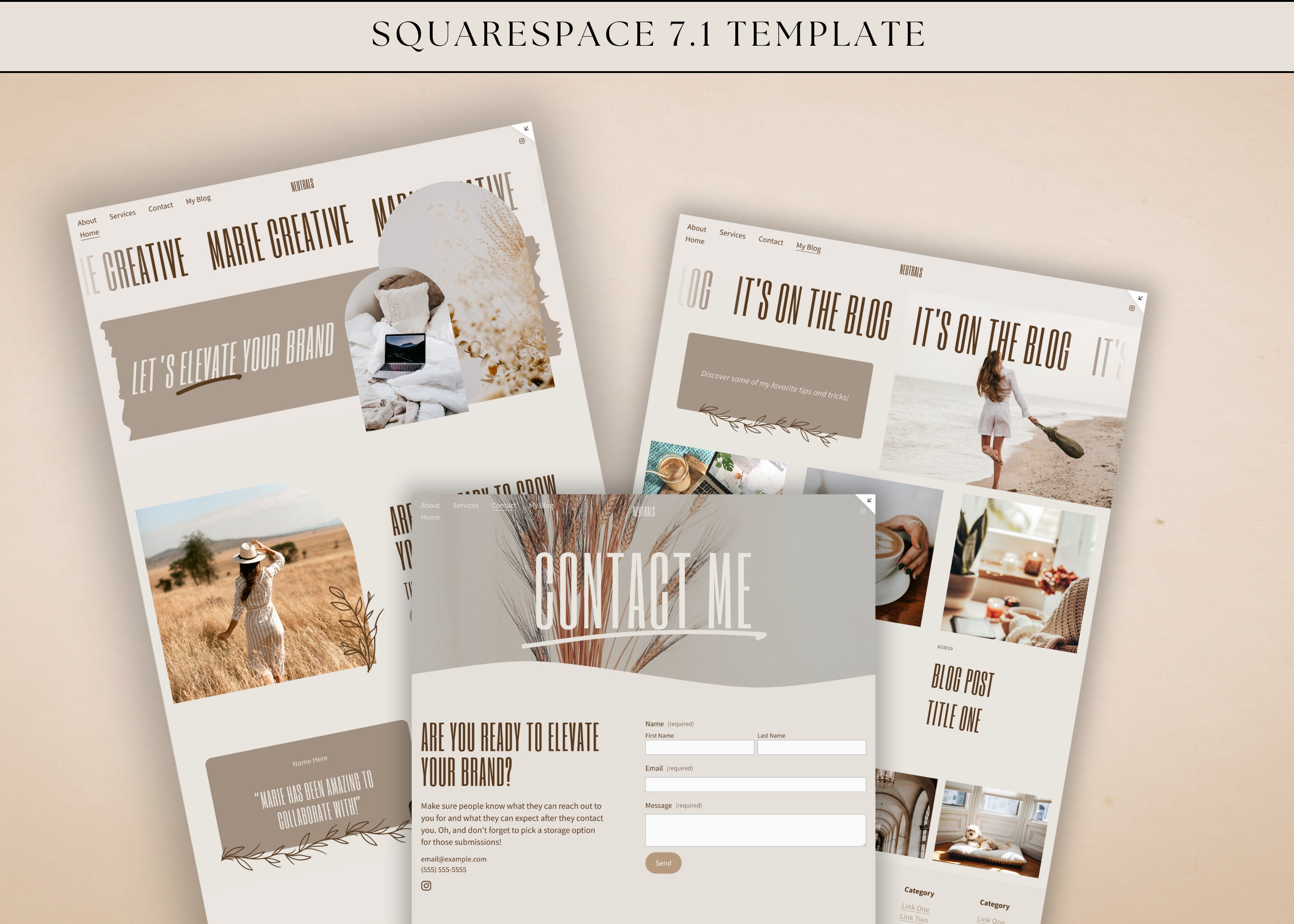 Neutral Squarespace Website Template Website for Virtual Assistants ...