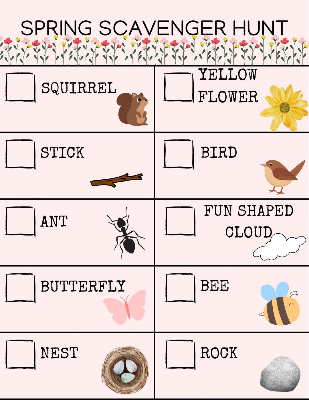Spring Outdoor Scavenger Hunt - Etsy