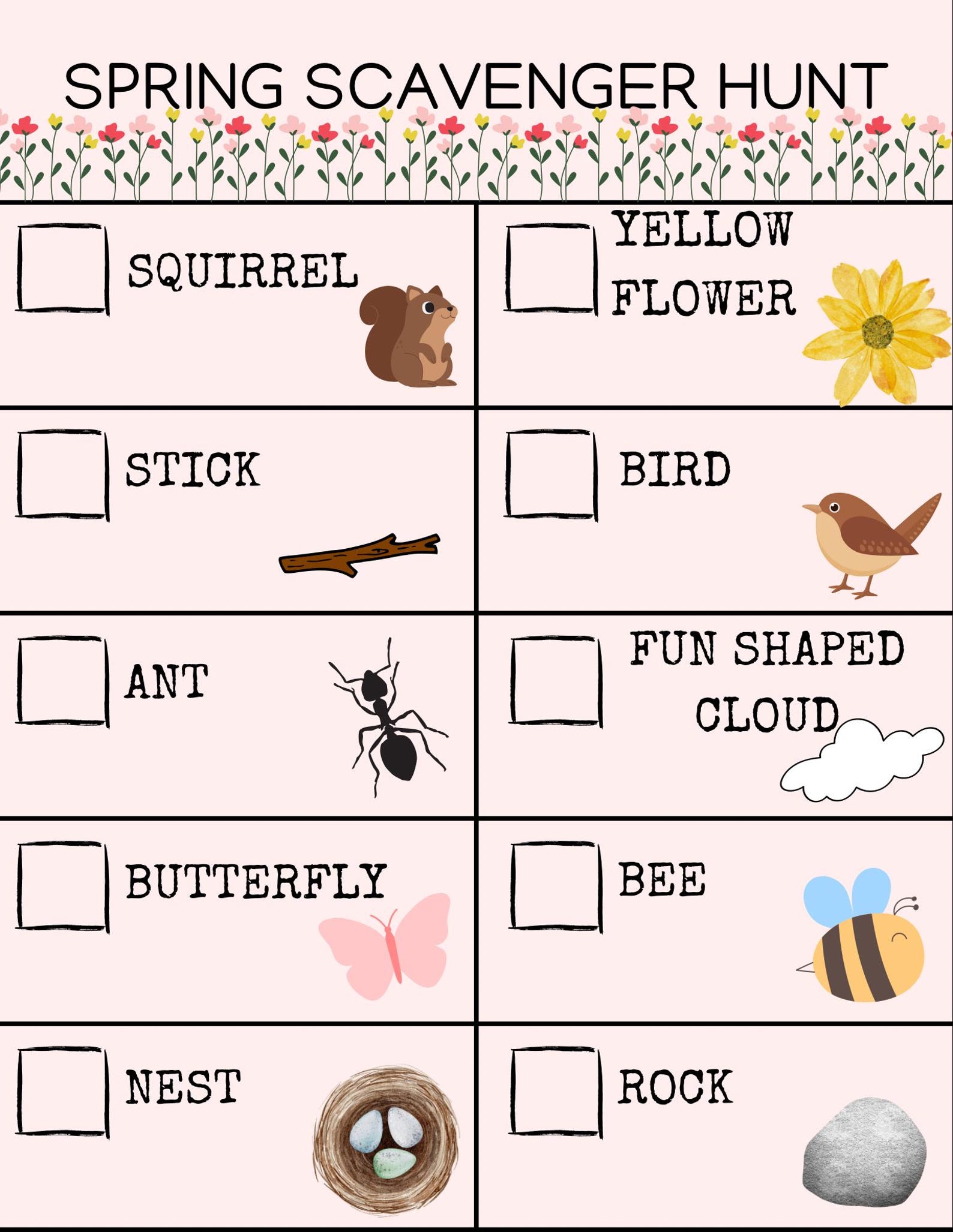 Spring Outdoor Scavenger Hunt - Etsy