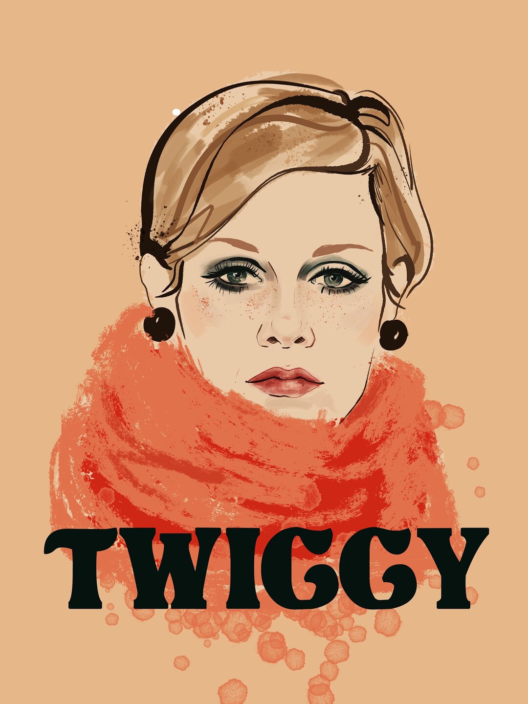 Twiggy Portrait - Etsy
