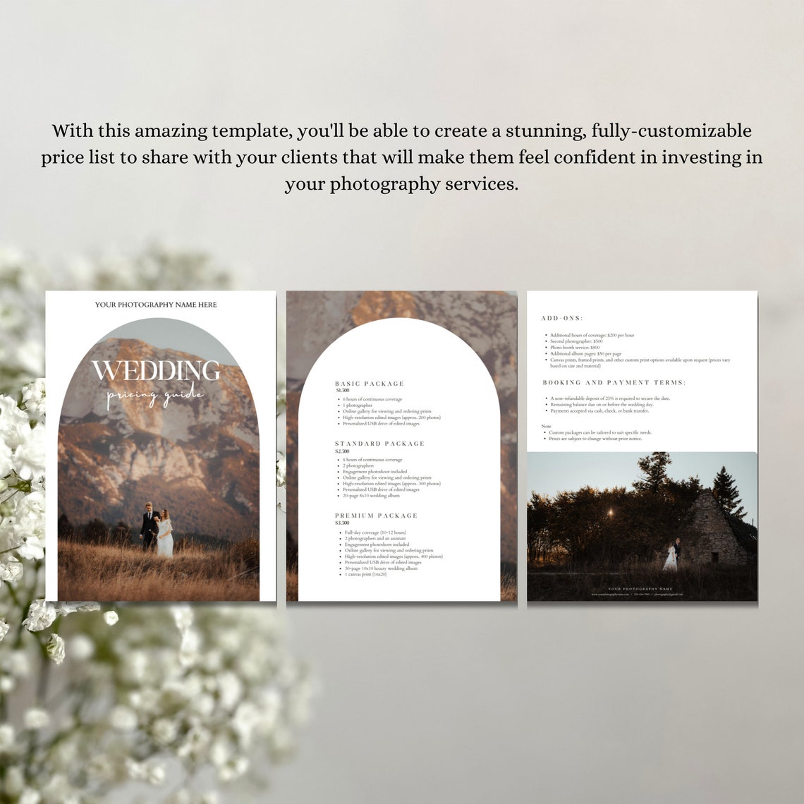 Wedding Photography Pricing Guide Template Wedding Pricing Guide List ...