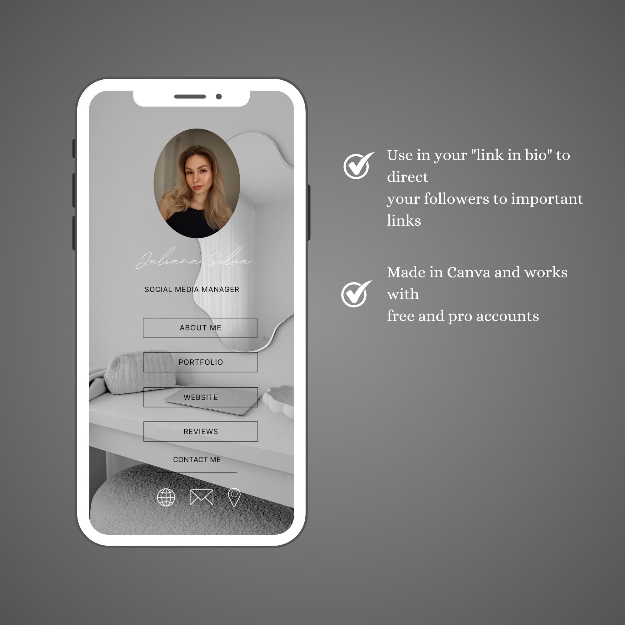 Link in Bio Template Canva| Linktree Canva Template| Instagram Landing ...