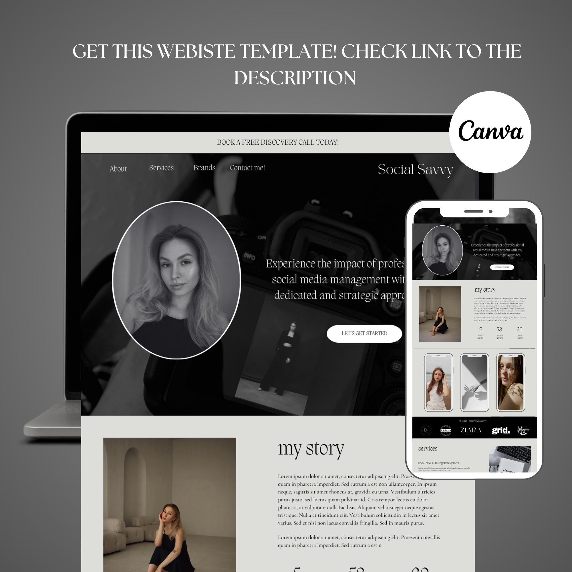 Link in Bio Template Canva Linktree Canva Template Instagram Landing ...