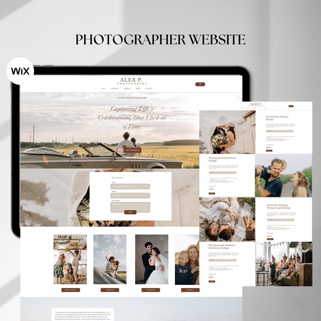 Wix Photography Website Template Design, Customizable Photographer ...