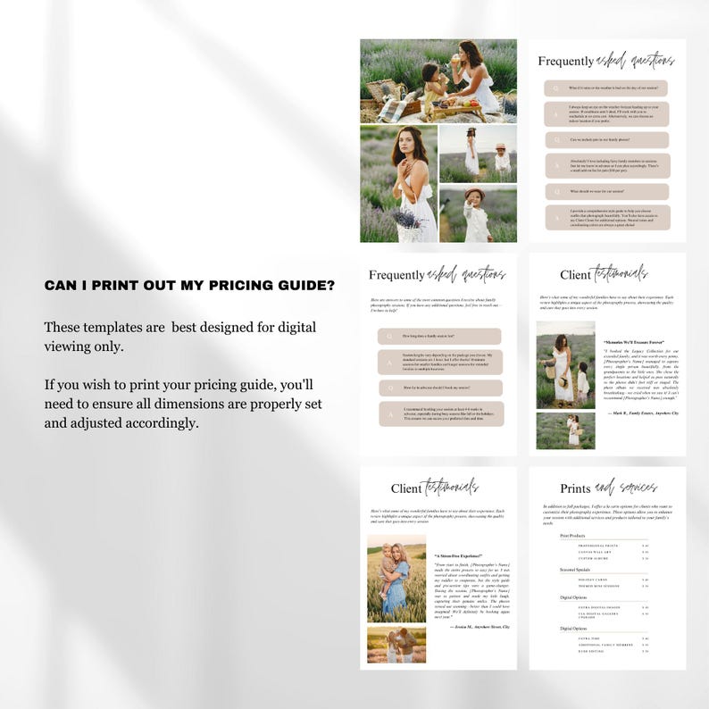 Photography Welcome Guide Photography Pricing Guide Family Photography ...