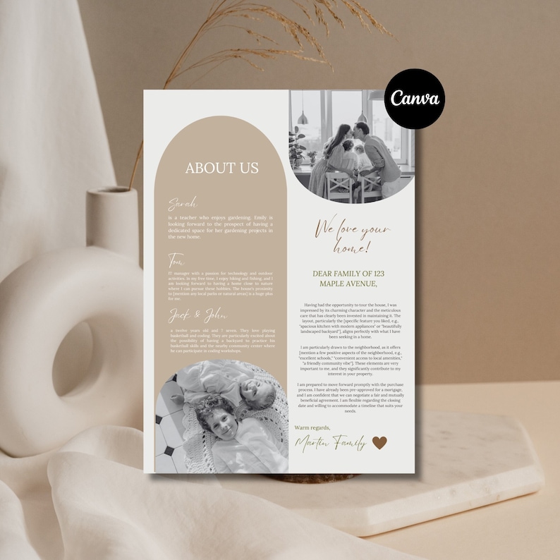 Home Offer Letter Template | Canva Buyer Offer Letter | Family Home ...