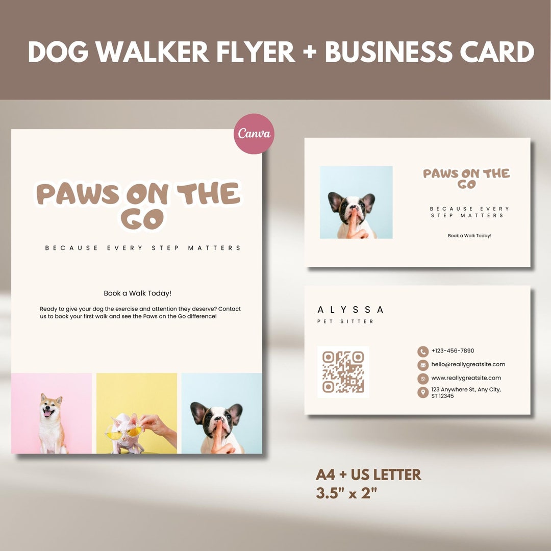 Dog Walker Flyer Pet Care, Dog Walking, Pet Sitting Dog Walking Poster ...