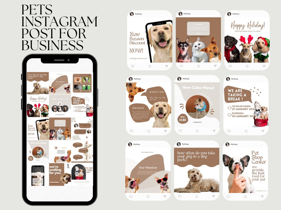 Pets Instagram Post Template Pet Instagram Story Template Pets ...