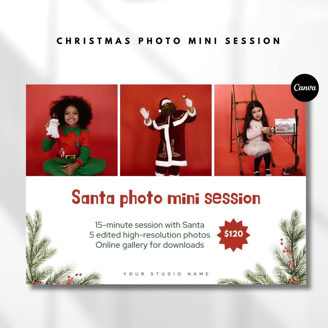Christmas Minis Session Template, Christmas Marketing Template, Holiday ...