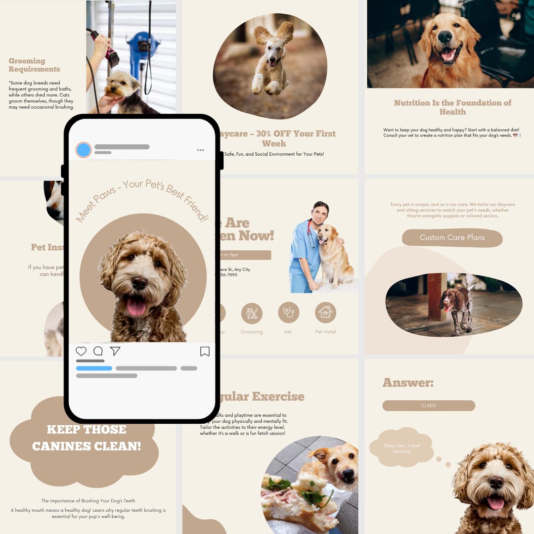 Pets Instagram Post Template Pet Instagram Story Template Pets ...
