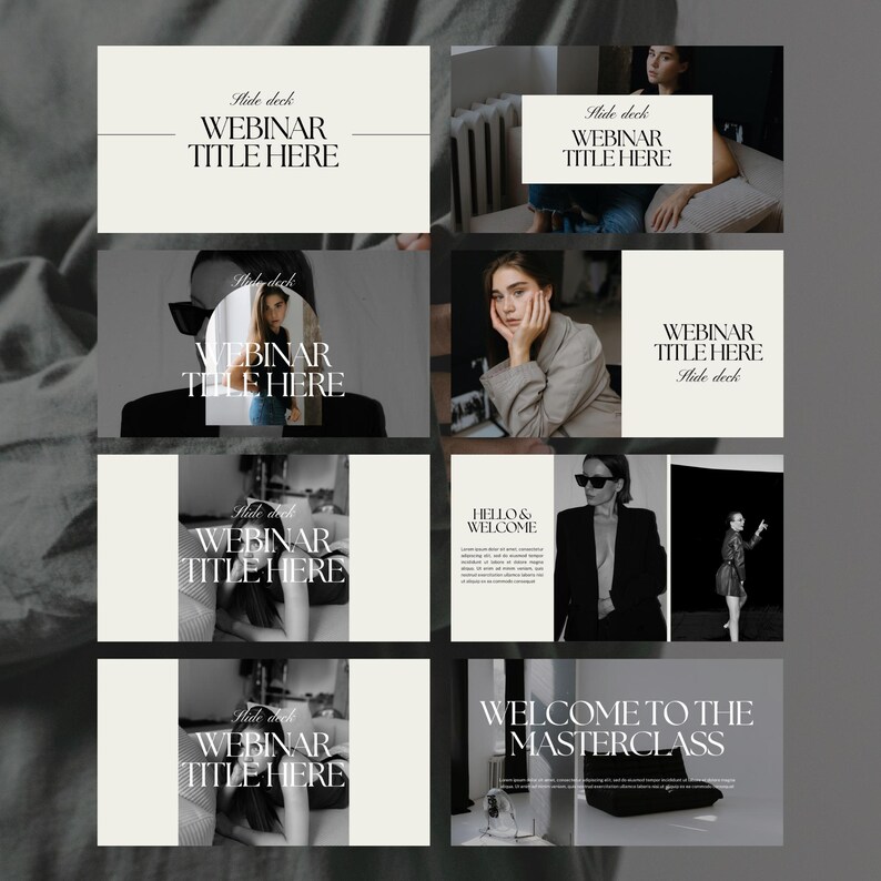Webinar Slide Deck Presentation Template, Elegant Masterclass Template ...