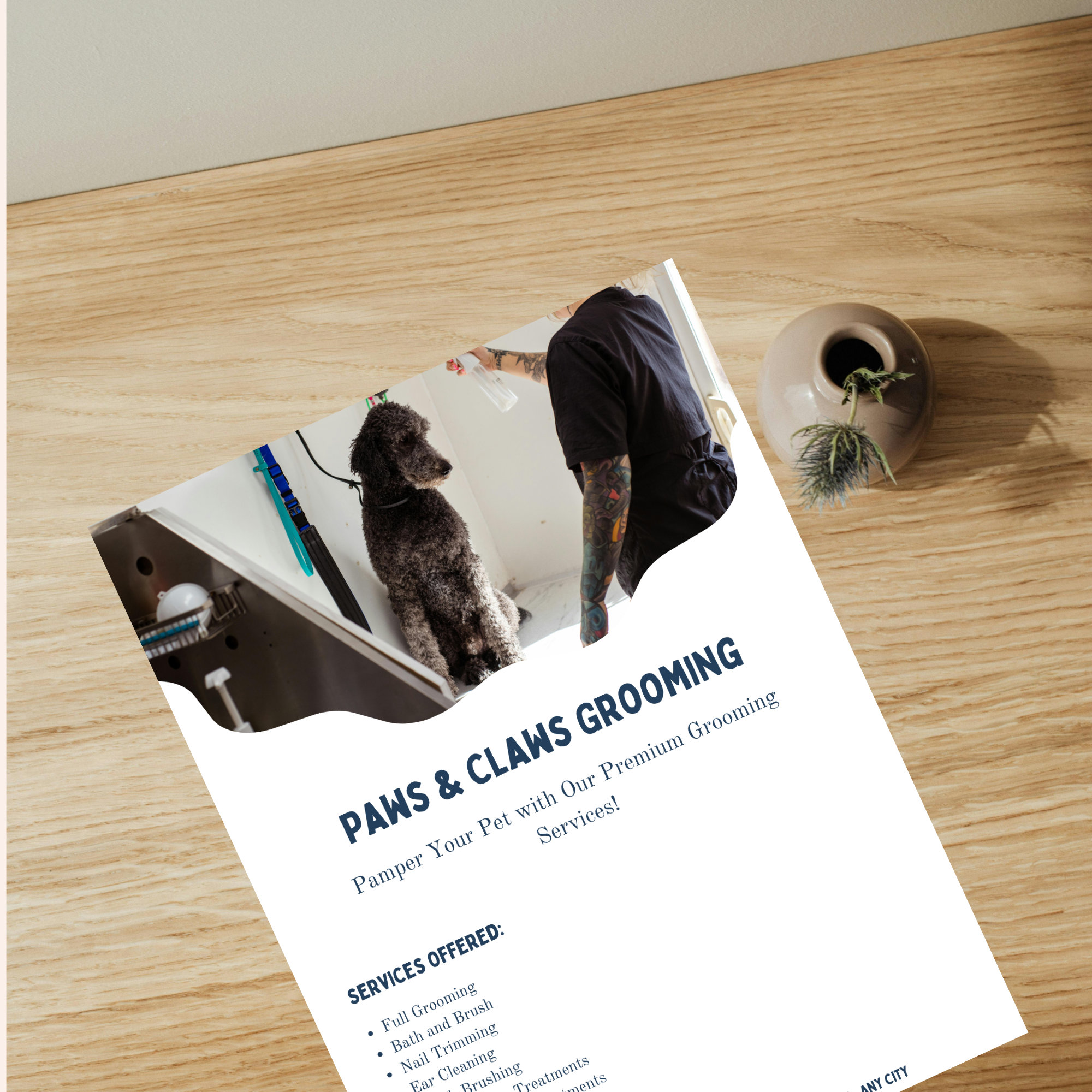 Dog Grooming Flyer Template, Pet Business Flyer Template, Dog Grooming ...