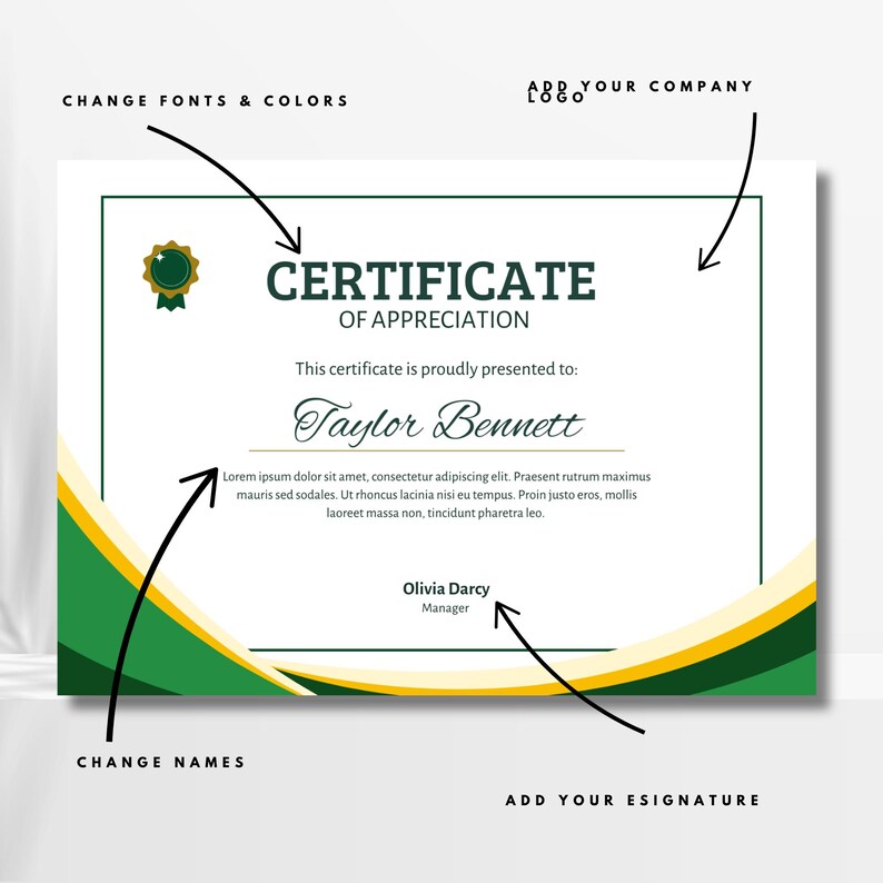 Certificate of Completion Template, Printable Course Certificate of ...