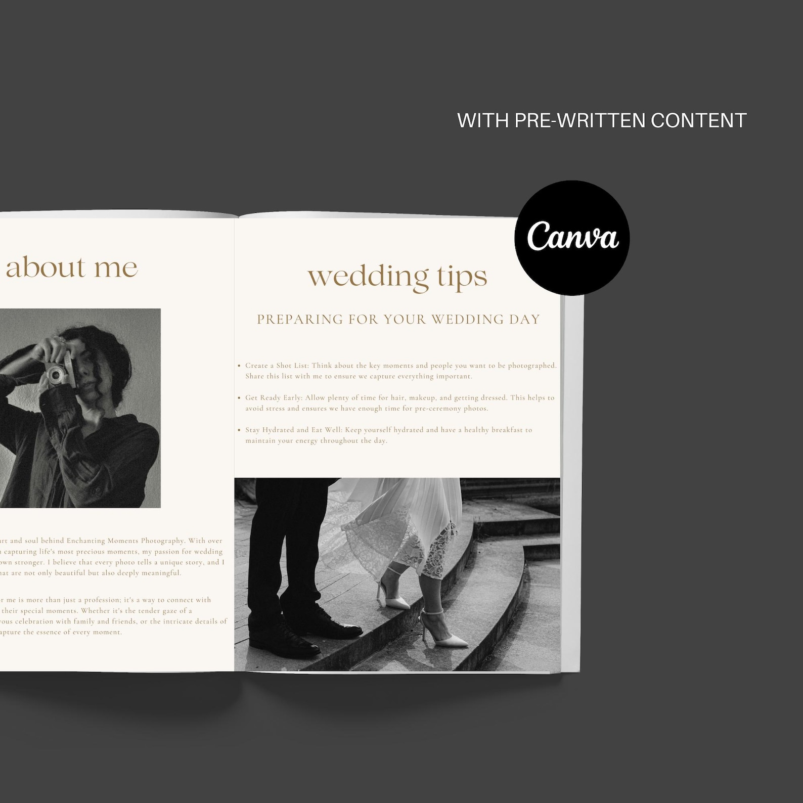 Wedding Photography Pricing Guide Template | Welcome Guide With Text ...