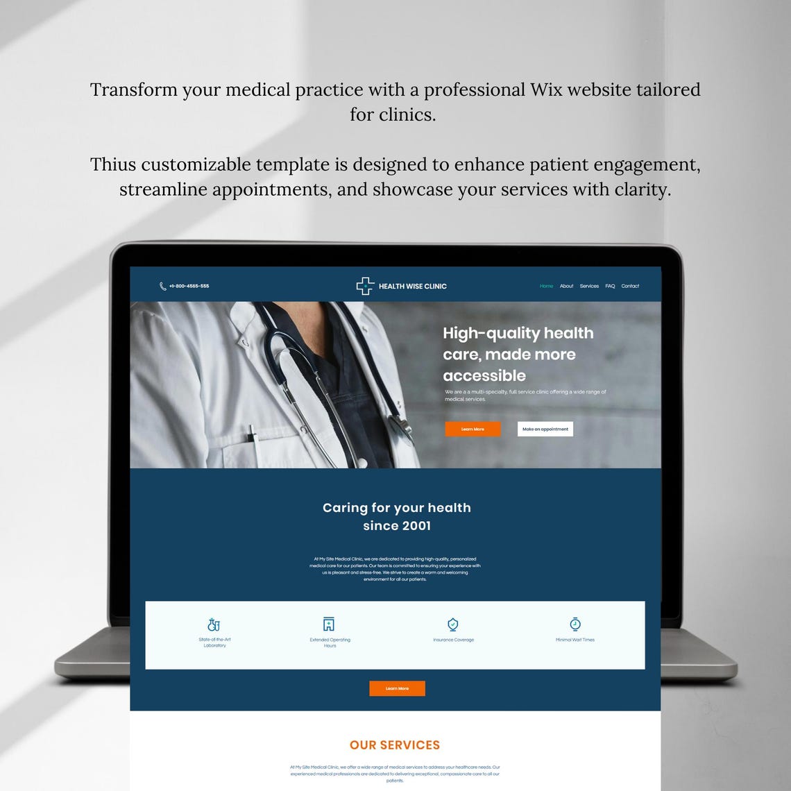 Medical Clinic Websitetemplate, Doctor Nurse Website, Wix Template, Wix ...