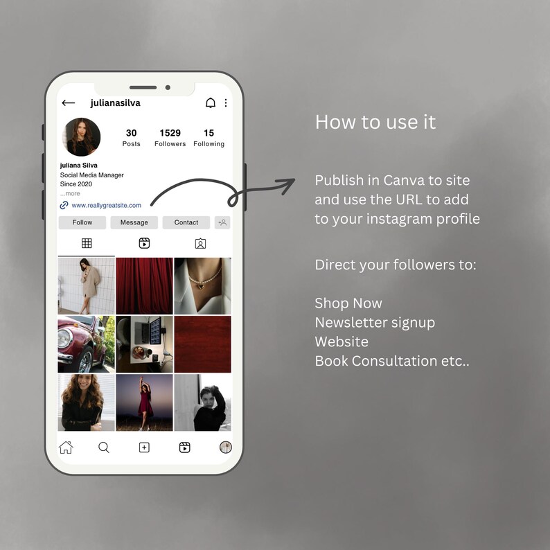 Link in Bio Template Canva| Linktree Canva Template| Instagram Landing Page| Tik Tok Template ...