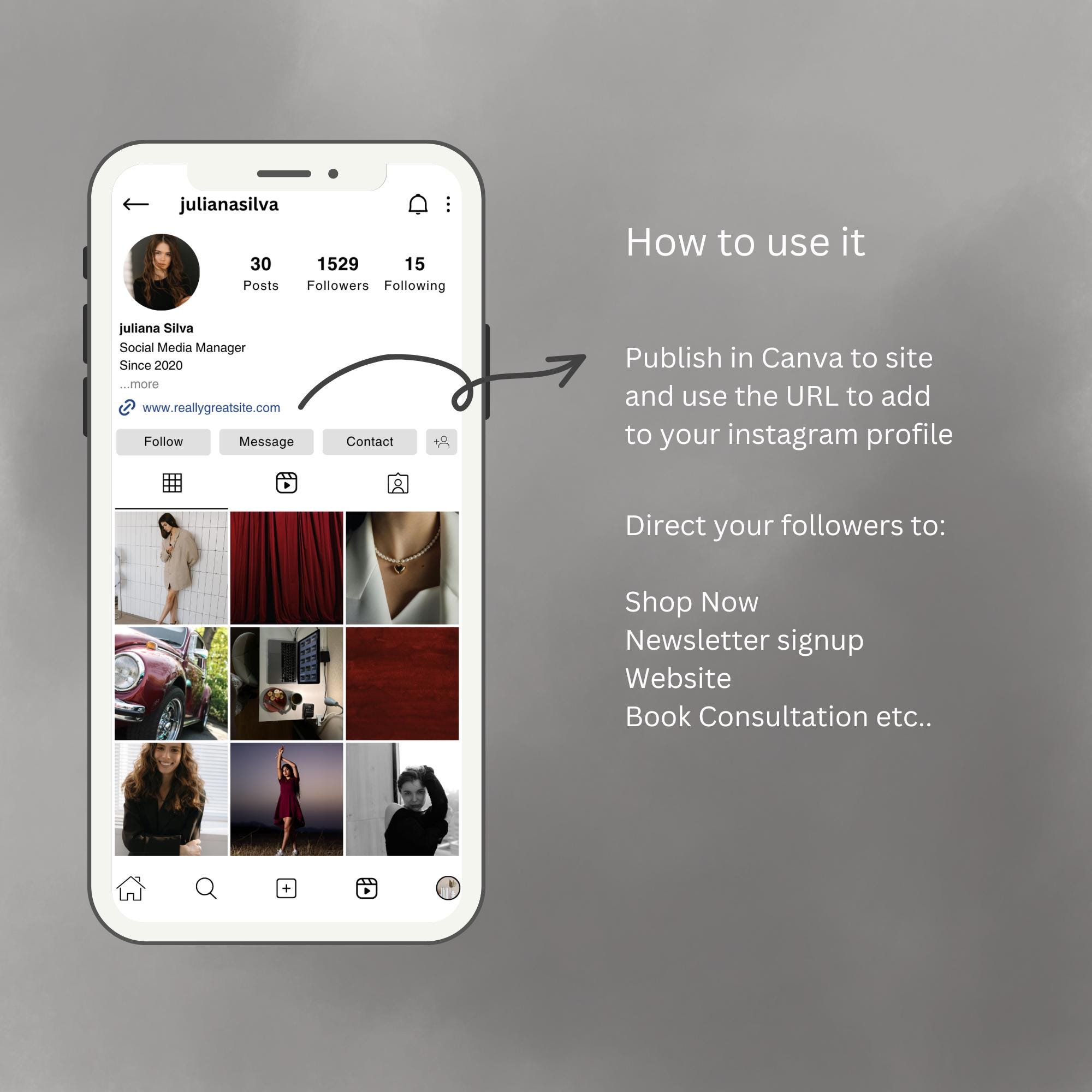 Link in Bio Template Canva| Linktree Canva Template| Instagram Landing Page| Tik Tok Template ...