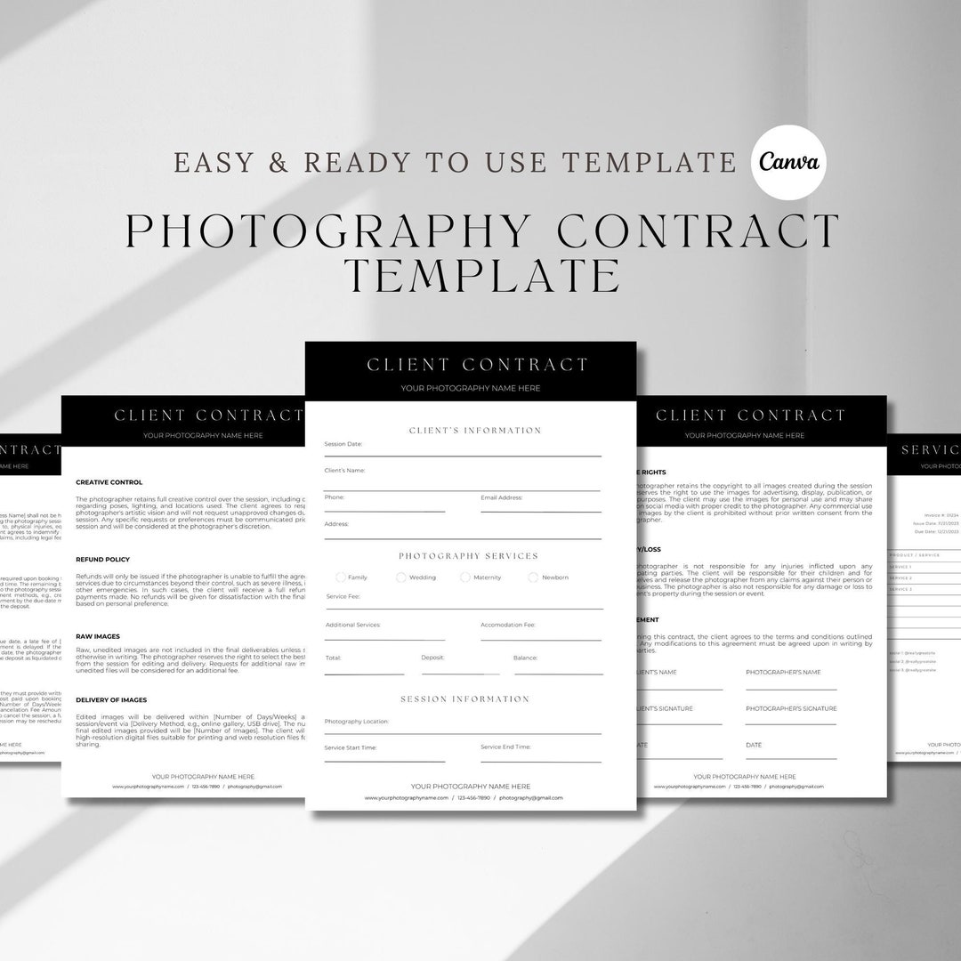 Photography Client Contract Template | Photography Forms | Client ...