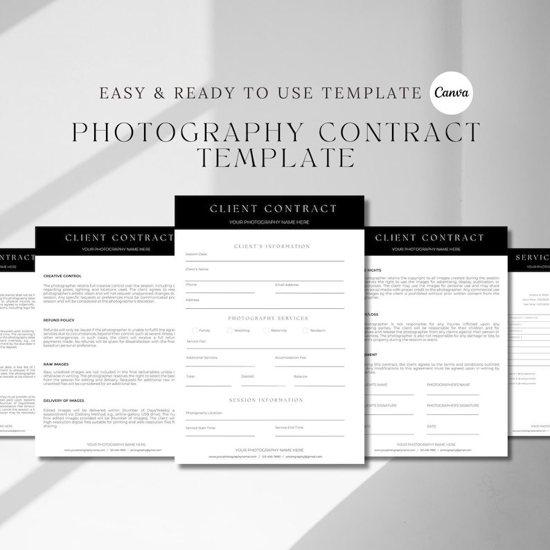 Photography Client Contract Template | Photography Forms | Client ...