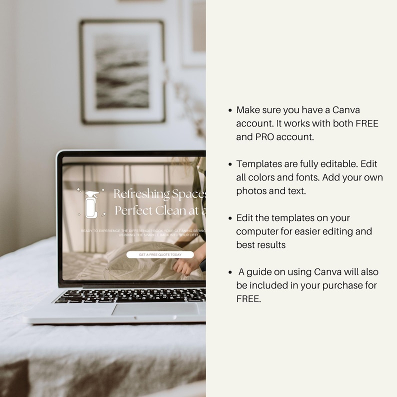 Cleaning Website Template Editable Canva Website Design for Commercial ...