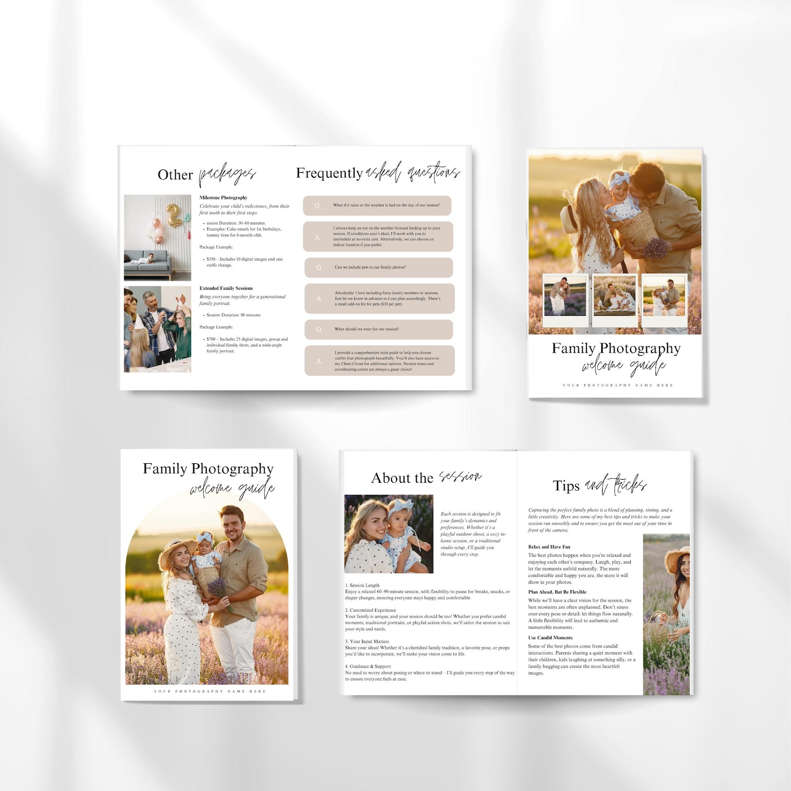 Photography Family Session Guide Welcome Guide Template Mini Session ...