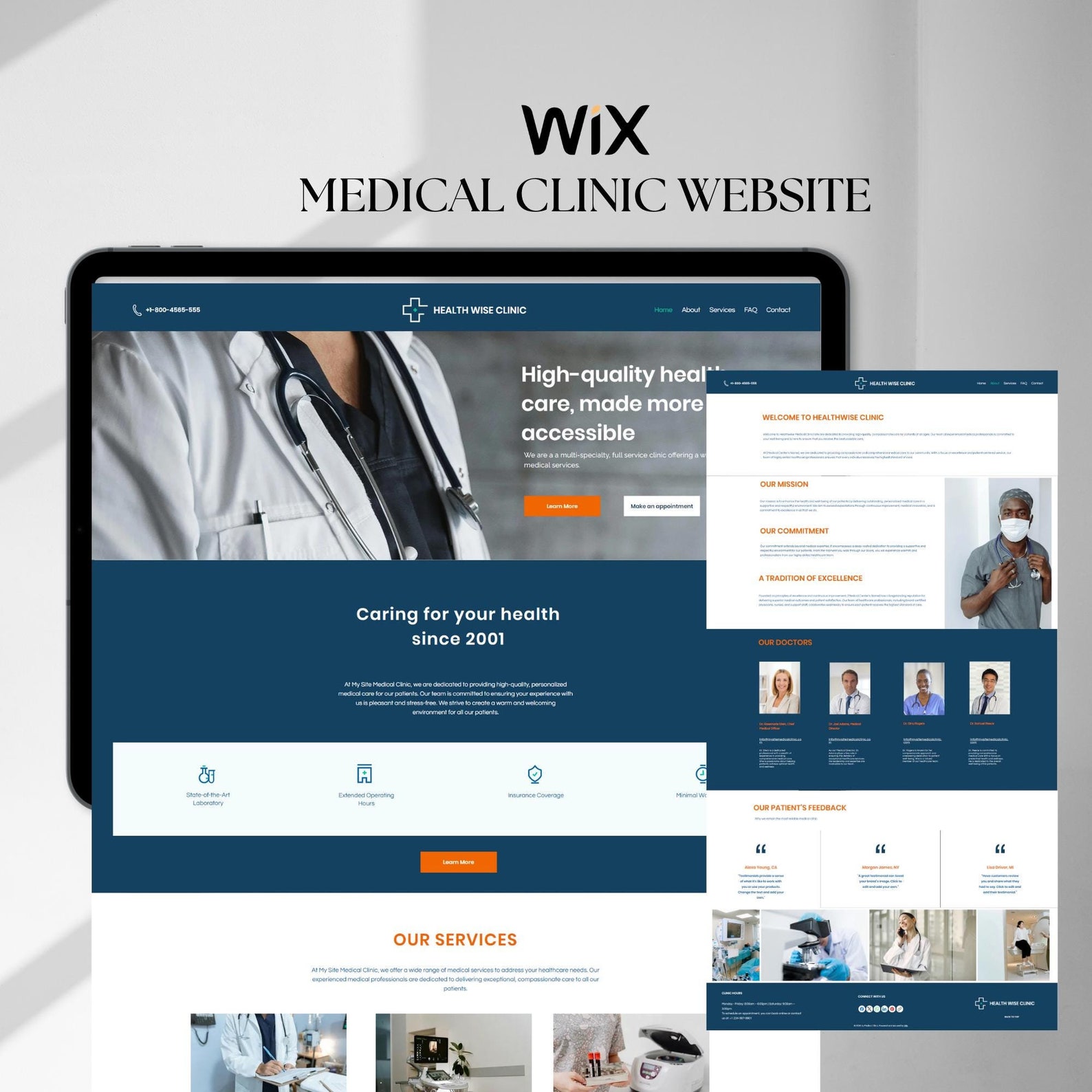Medical Clinic Websitetemplate, Doctor Nurse Website, Wix Template, Wix ...