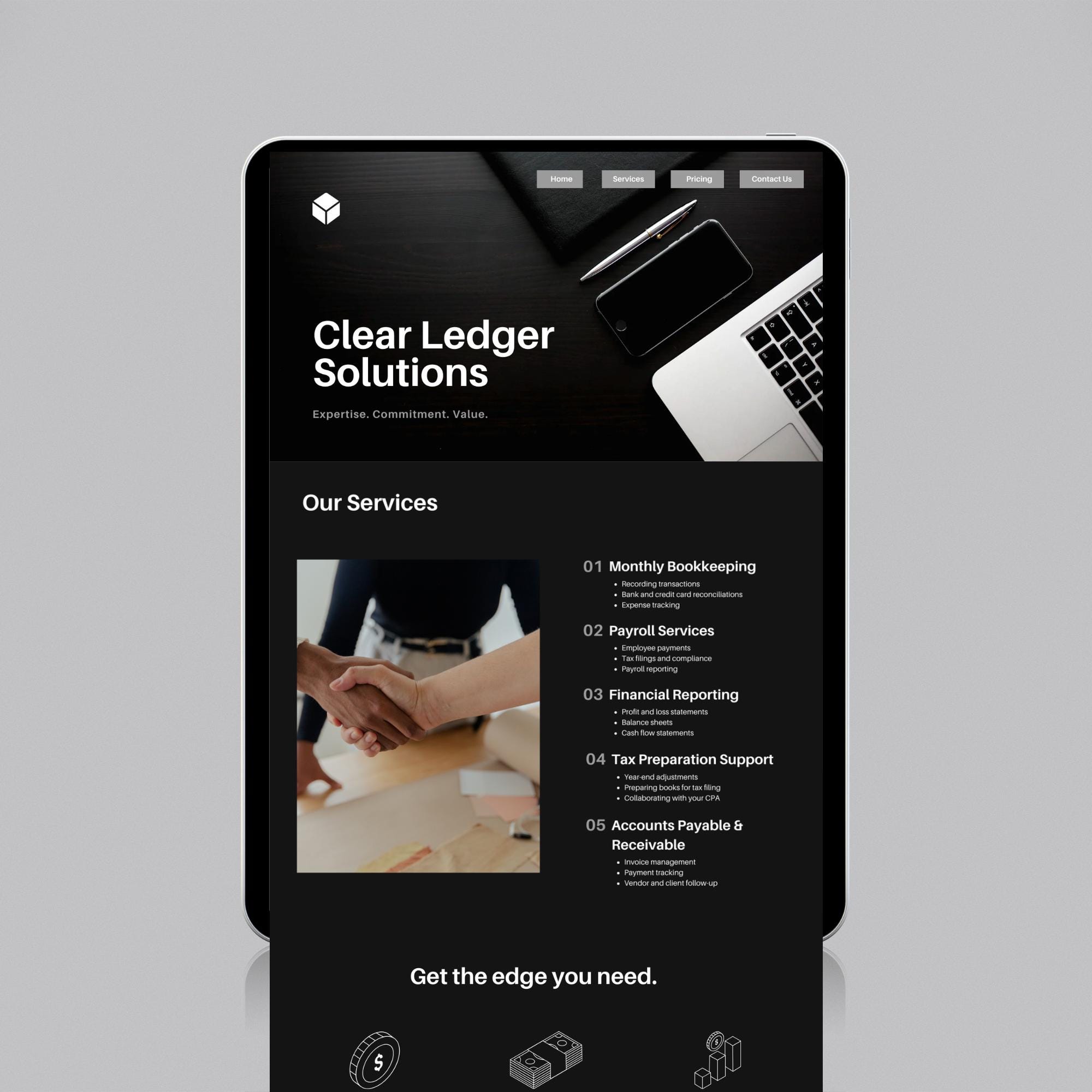 Bookkeeping Website Template Editable in Canva Custom Design for ...