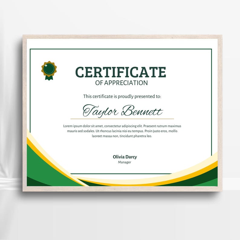 Certificate of Completion Template, Printable Course Certificate of ...