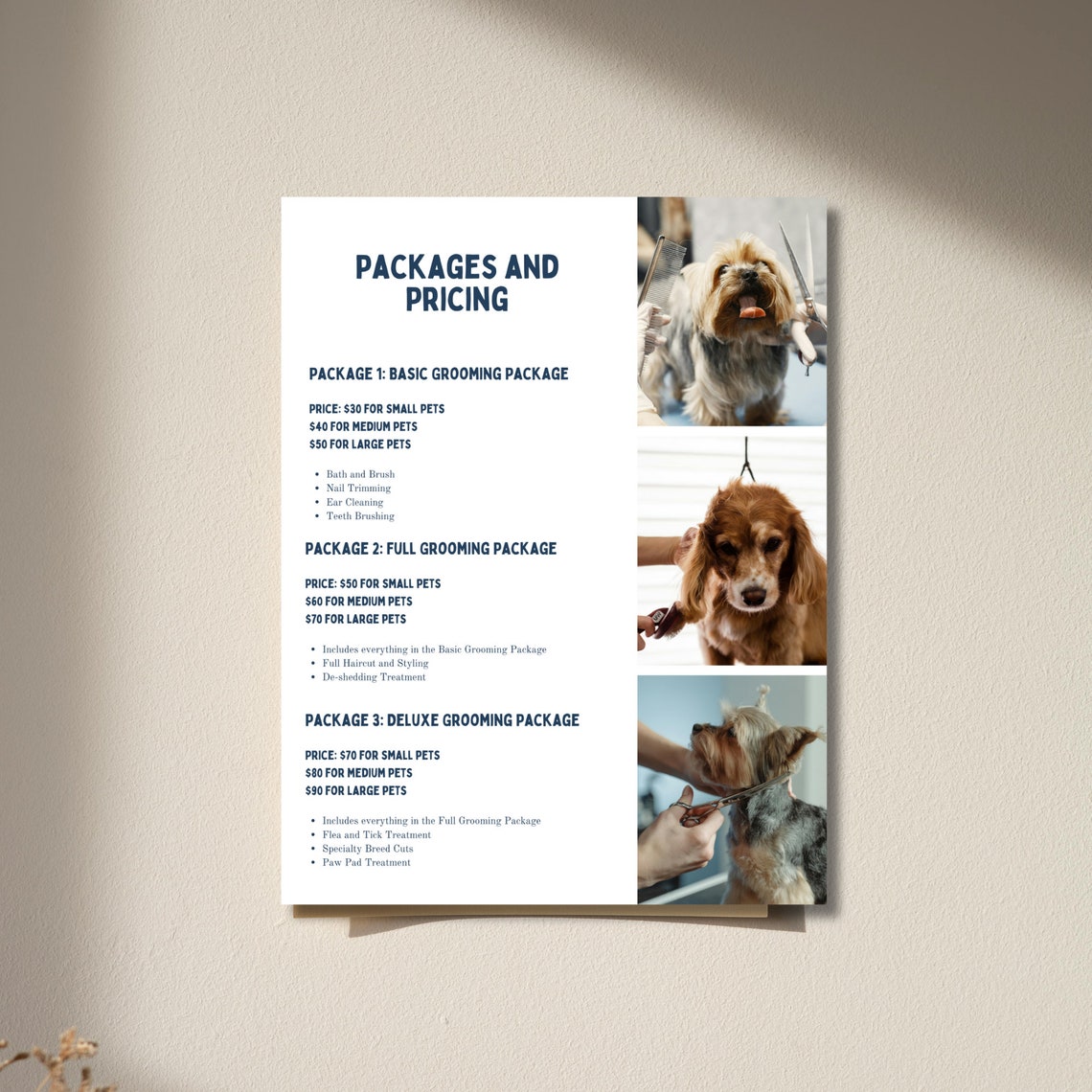 Dog Grooming Flyer Template, Pet Business Flyer Template, Dog Grooming ...