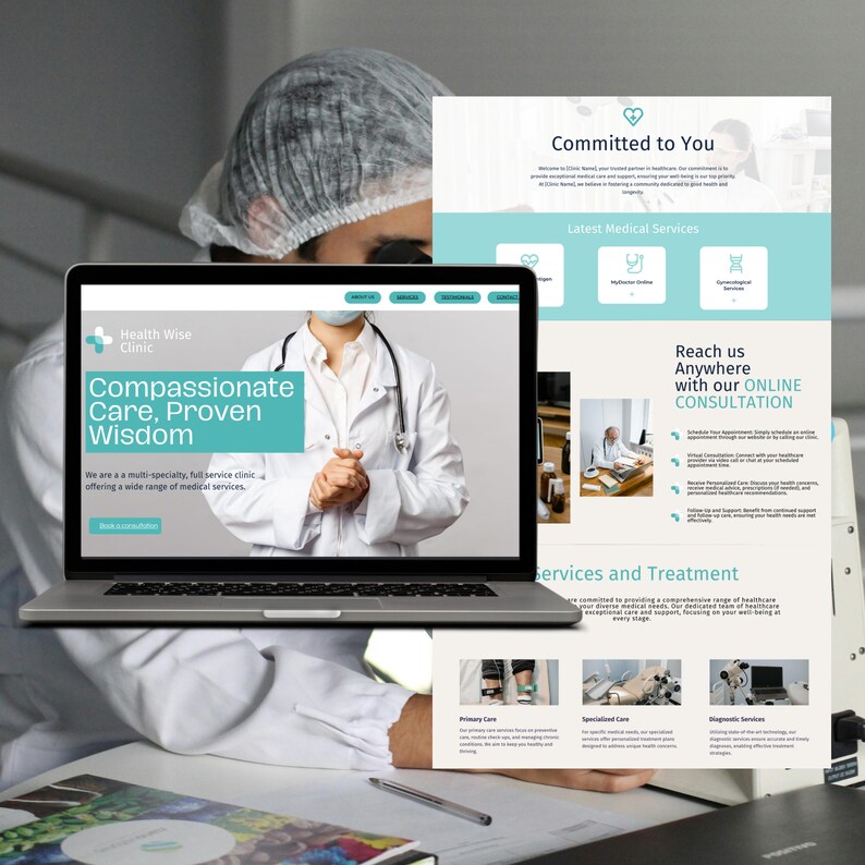 Medical Clinic Website Canva Healthcare Landing Page Design ...