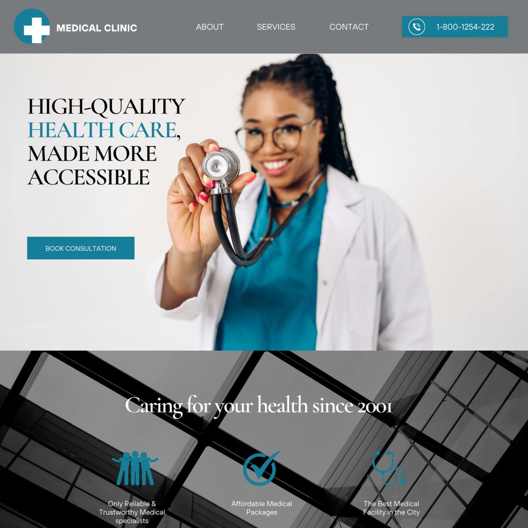 Medical Canva Website Templates, Doctor Medical Website Design, Canva ...