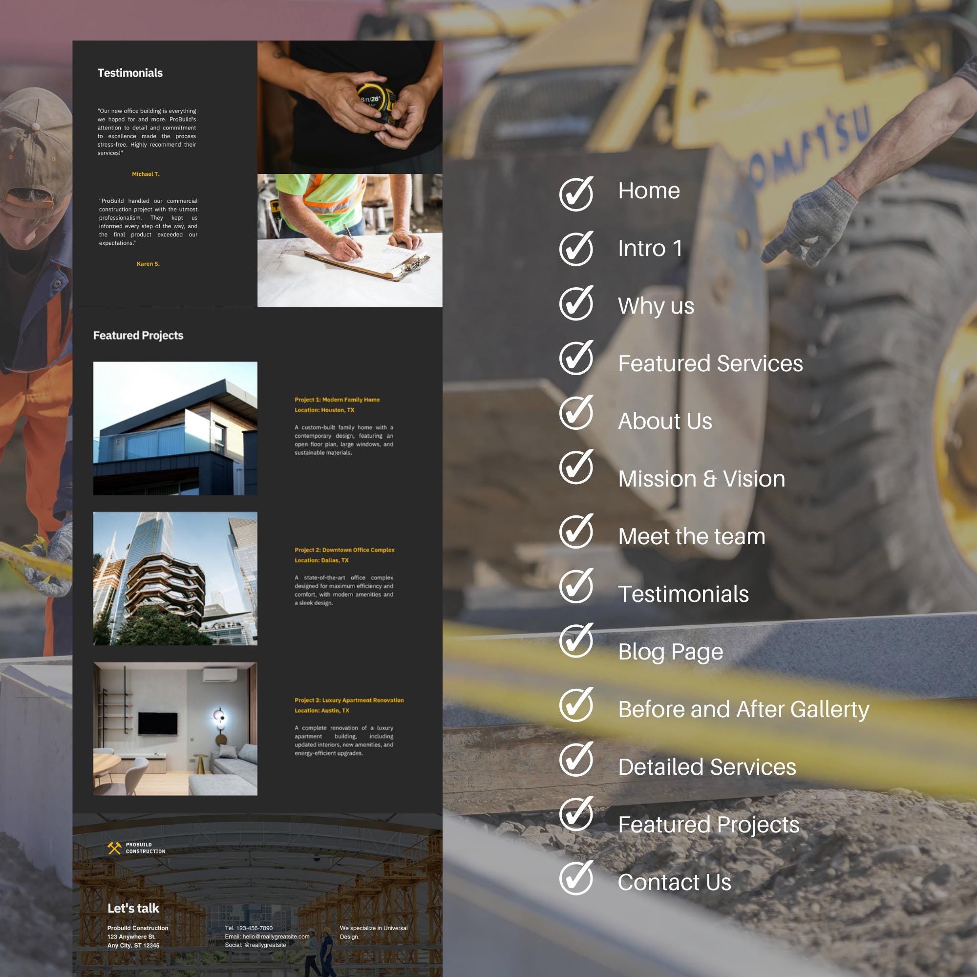 Construction Website Template, Builder Website, Contractor Website ...