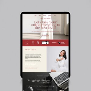 Minimal Canva Website Template, Red Beige Aesthetic Business Website ...
