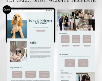 Pet Services Website, Wix Website Template, Website Design for Dog ...