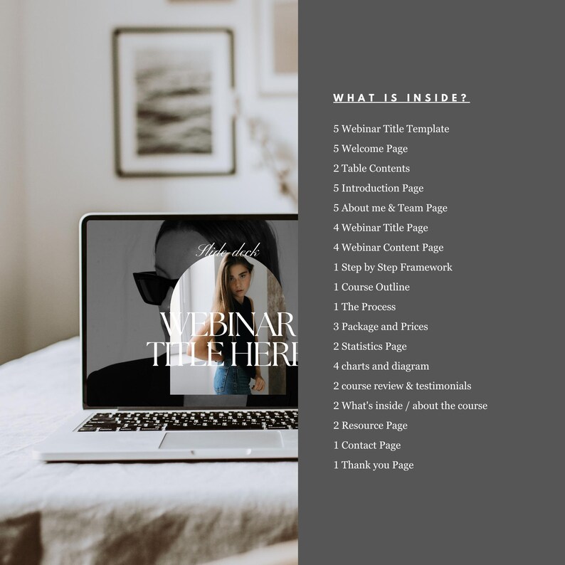 Webinar Slide Deck Presentation Template, Elegant Masterclass Template ...