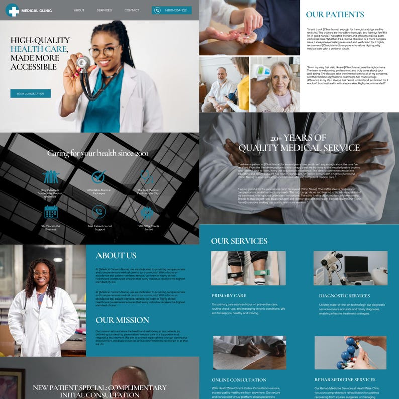 Medical Doctor Canva Website Templates, Doctor Medical Website Design ...