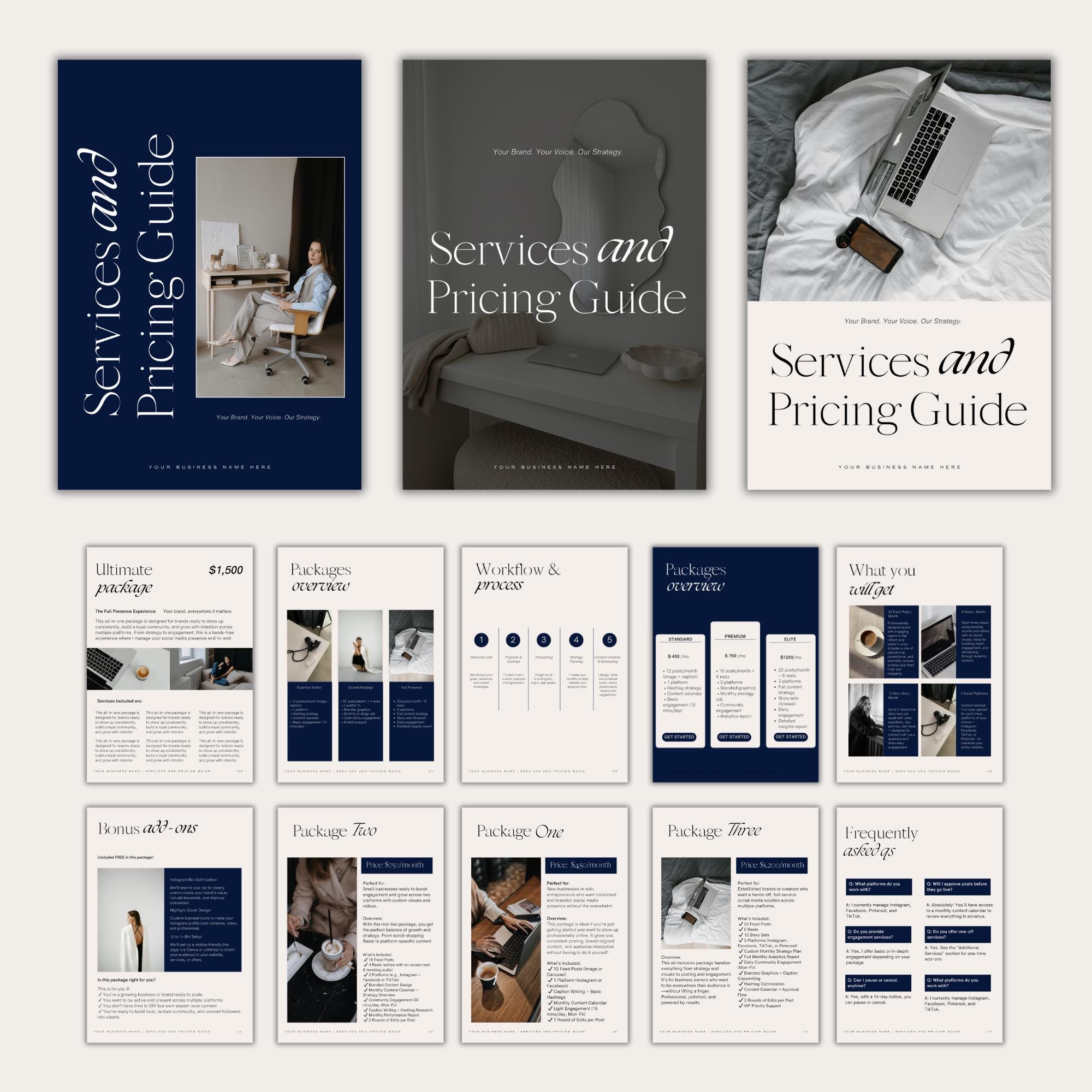 Services and Pricing Guide Price List Canva Template Client Brochure ...