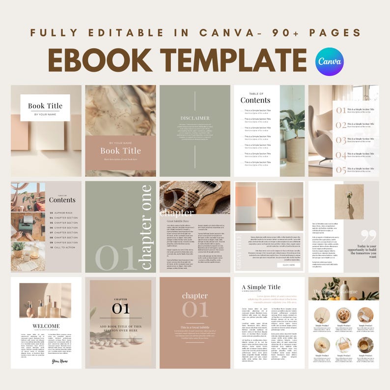 Ebook Template Canva Coaching Guide Book Canva Template Lead Magnet ...