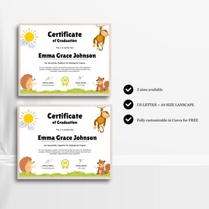 Preschool Diploma Template, Printable Preschool Certificate, Canva ...