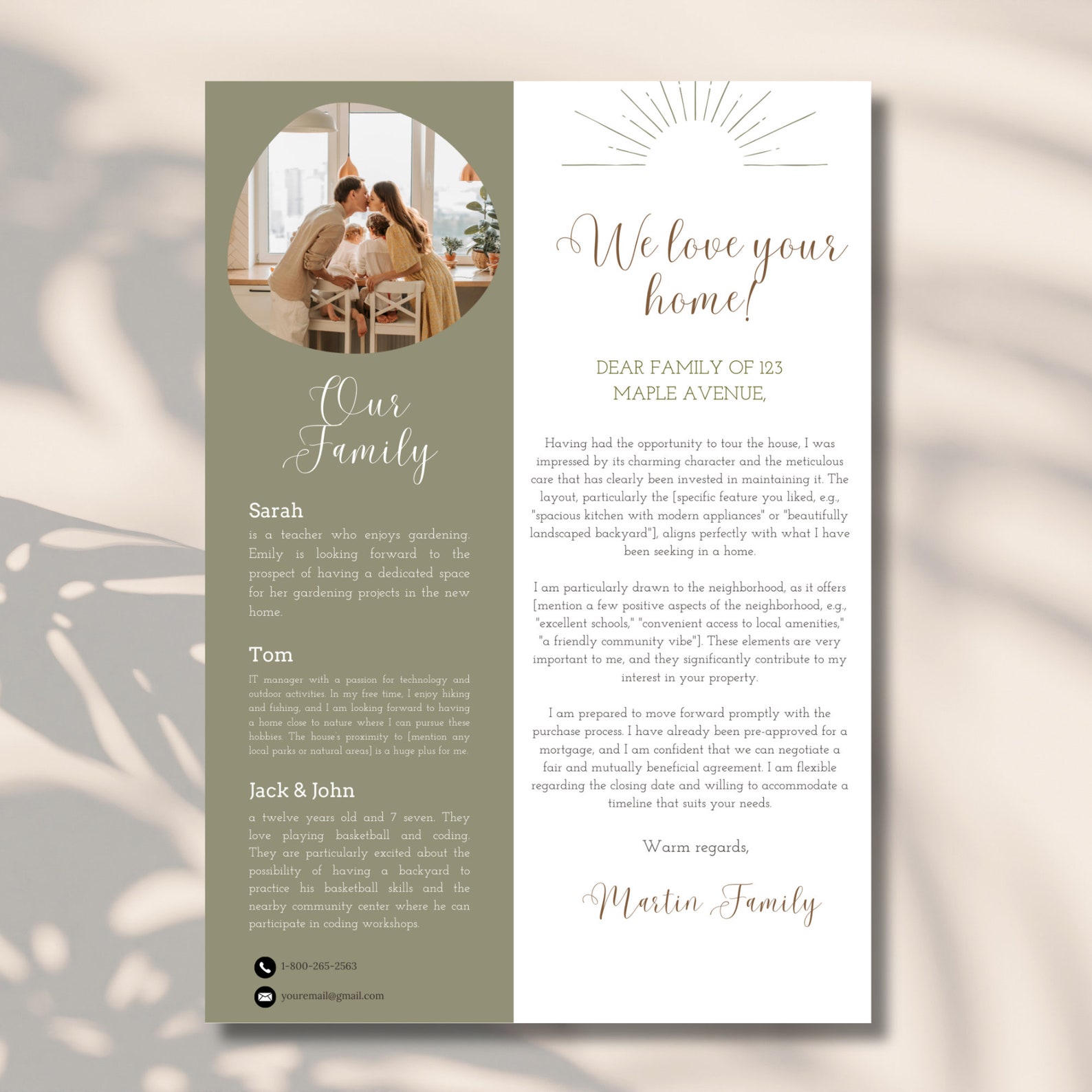 Home Offer Letter Template | Canva Buyer Offer Letter | Family Home ...