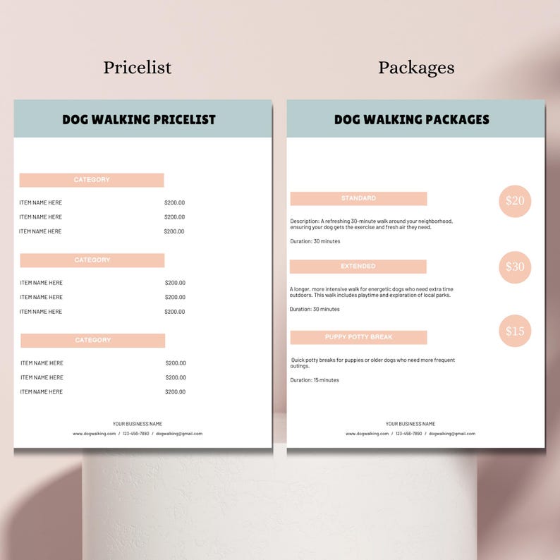 Dog Walking Service Agreement Contract Template, Editable & Printable ...