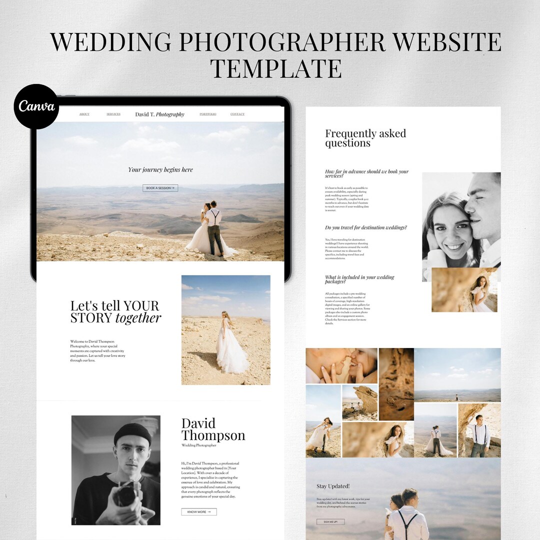 Canva Website Template for Photographers Canva Website Design ...