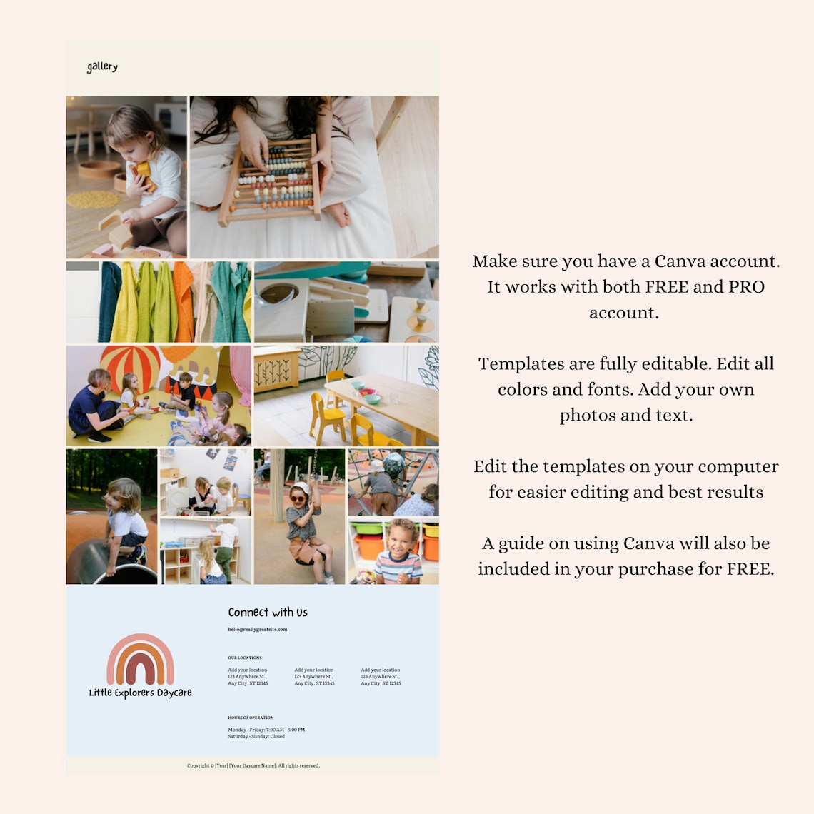 Daycare Template Canva Website Template for Daycare Childcare ...