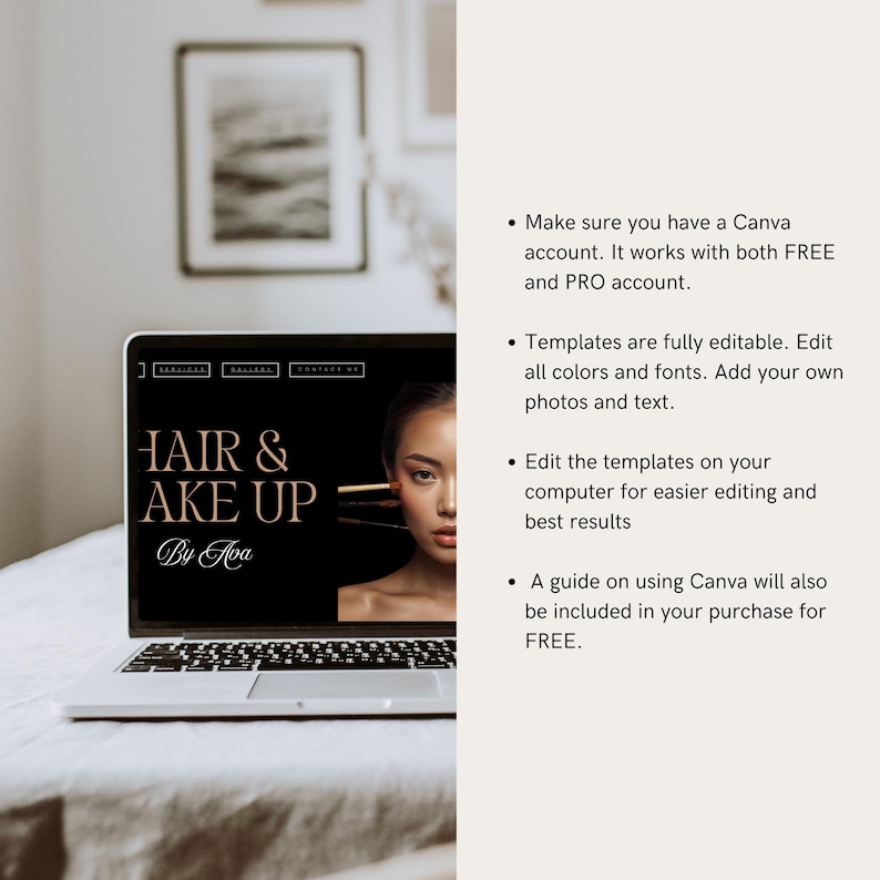 Makeup Artist Website Canva Template | Makeup Portfolio | Luxury ...