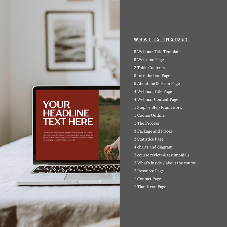 Webinar Slide Deck Presentation Template, Elegant Masterclass Template ...