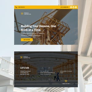 Construction Landing Page Template Canva Website Canva Template Builder Website Business Website ...