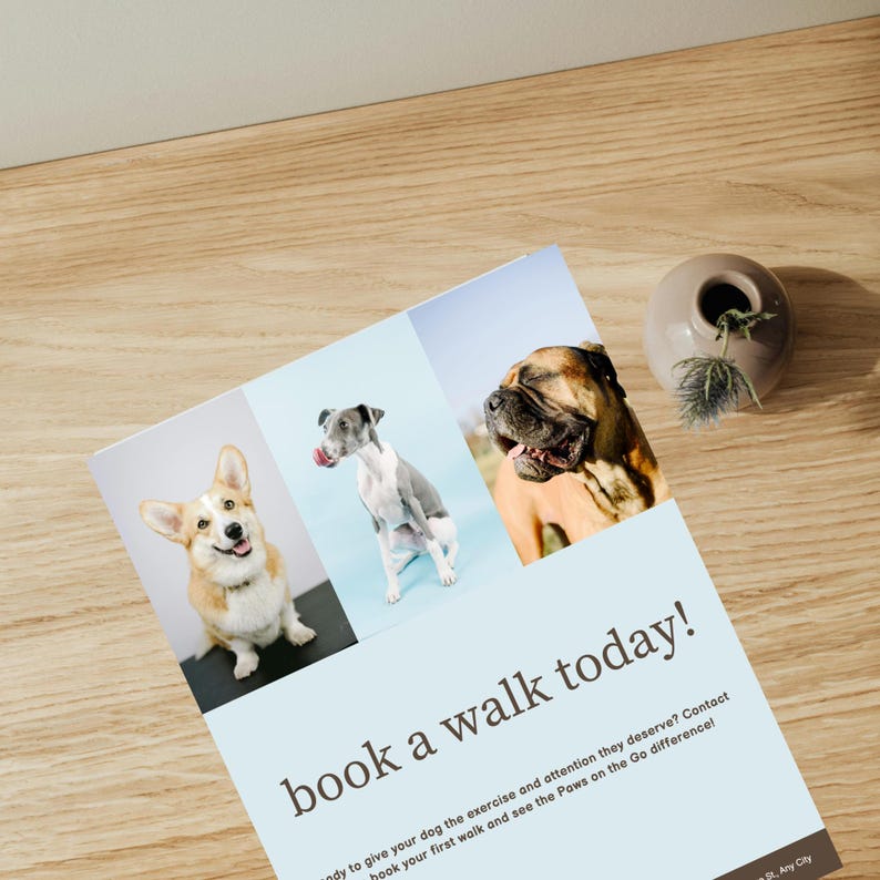 Dog Walker Flyer - Pet Care, Dog Walking, Pet Sitting Dog Walker Flyer ...