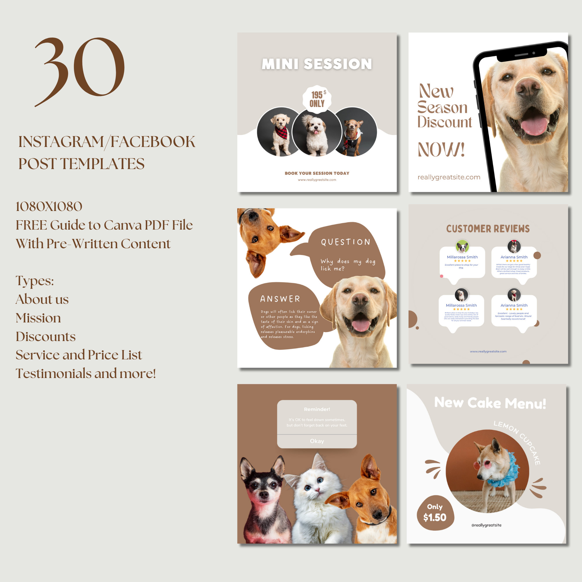 Pets Instagram Post Template Pet Instagram Story Template Pets ...