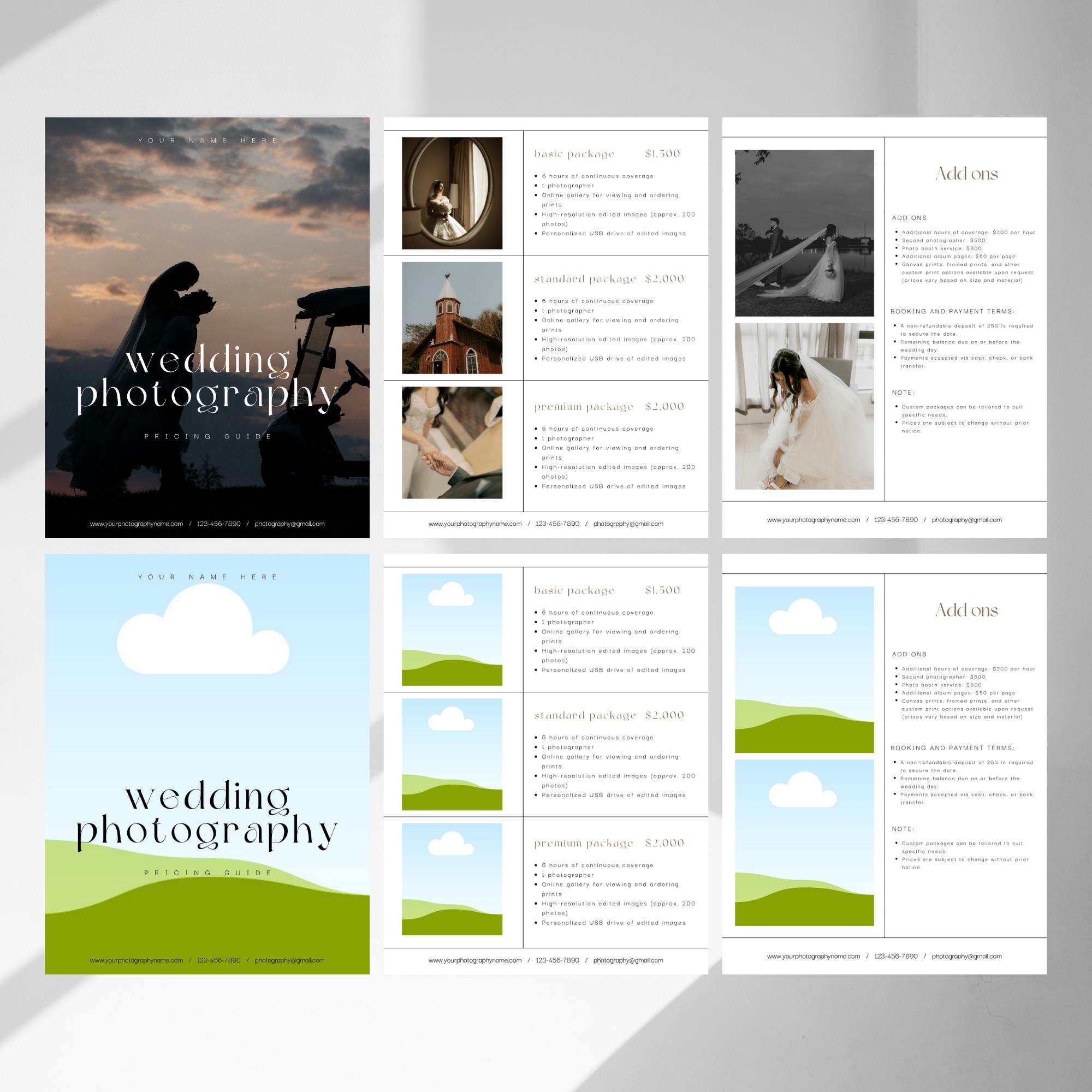 Wedding Photography Pricing Template | Wedding Pricing Guide List ...