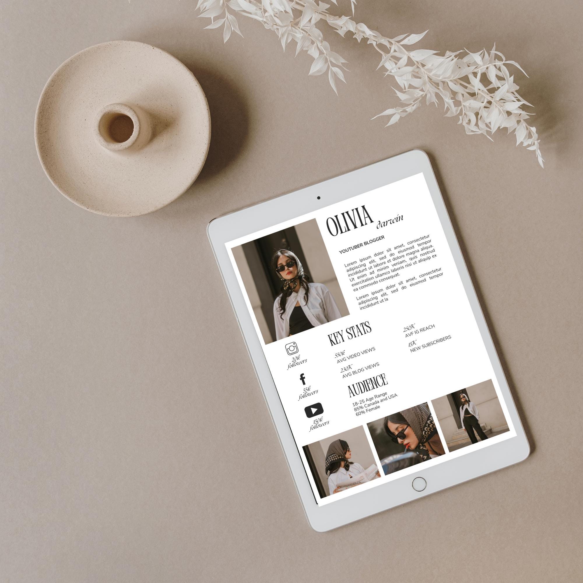 Media Kit Canva Template| Instagram Media Kit| Influencer Rate Sheet ...